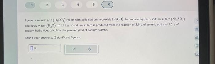 Solved Aqueous sulfuric acid (H2SO4) reacts with solid | Chegg.com