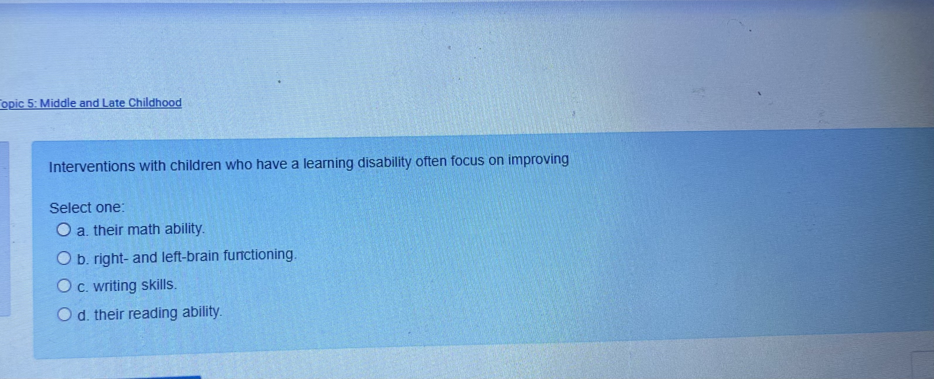 Solved Interventions with children who have a learning | Chegg.com