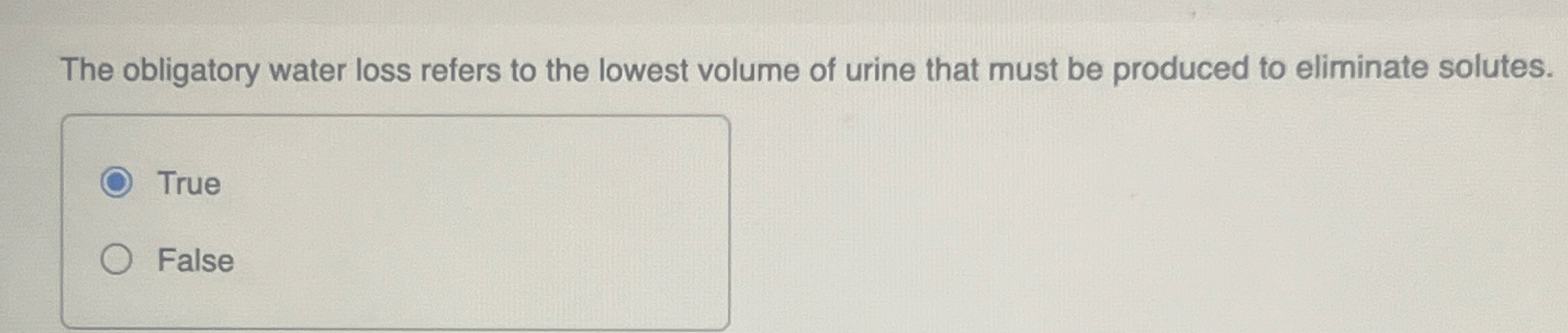 Solved The obligatory water loss refers to the lowest volume | Chegg.com