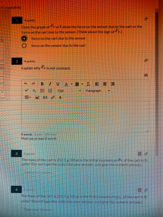 Solved it separately 4 points Does the graph of vst show the | Chegg.com
