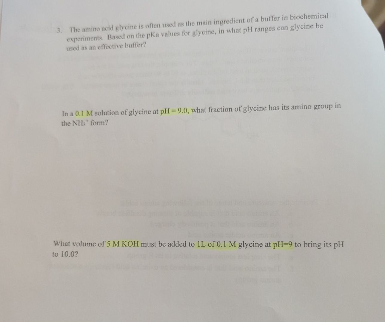 Solved The amino acid glycine is often used as the main | Chegg.com