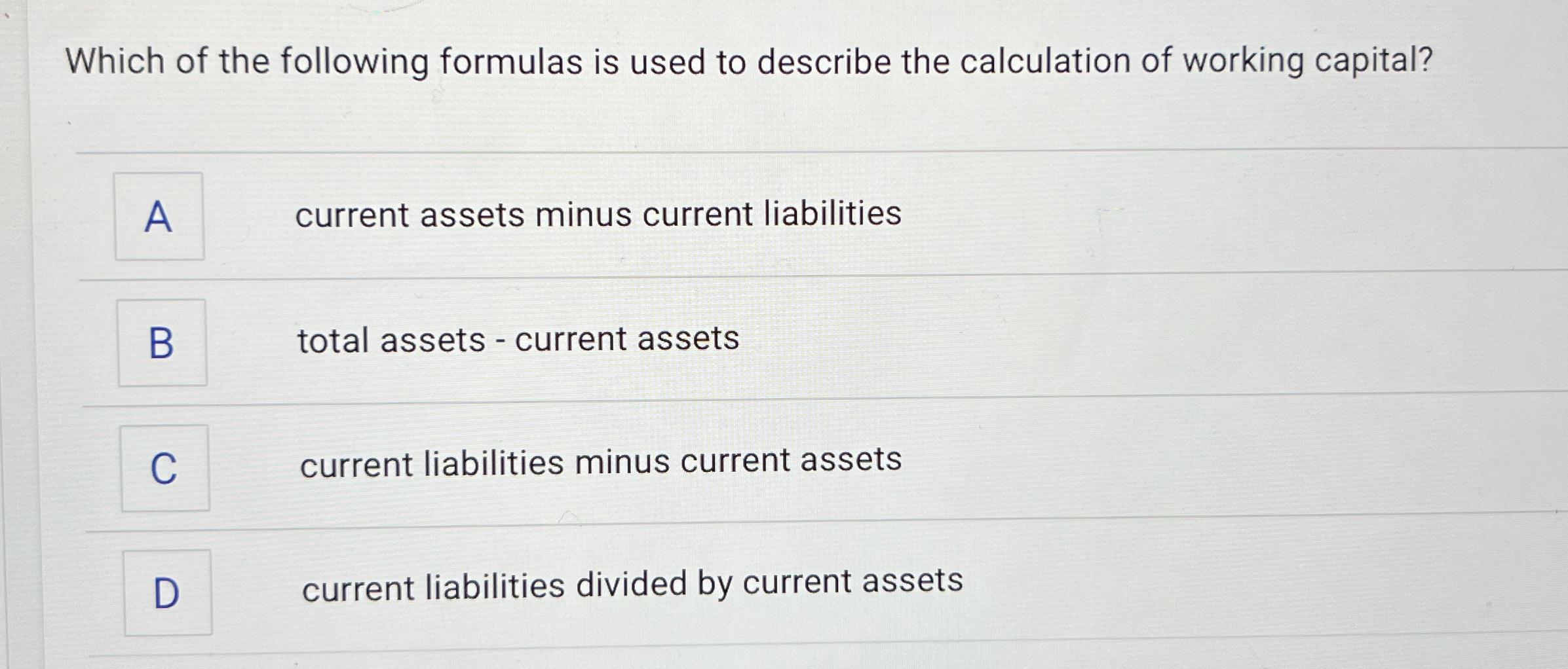 Solved Which of the following formulas is used to describe | Chegg.com