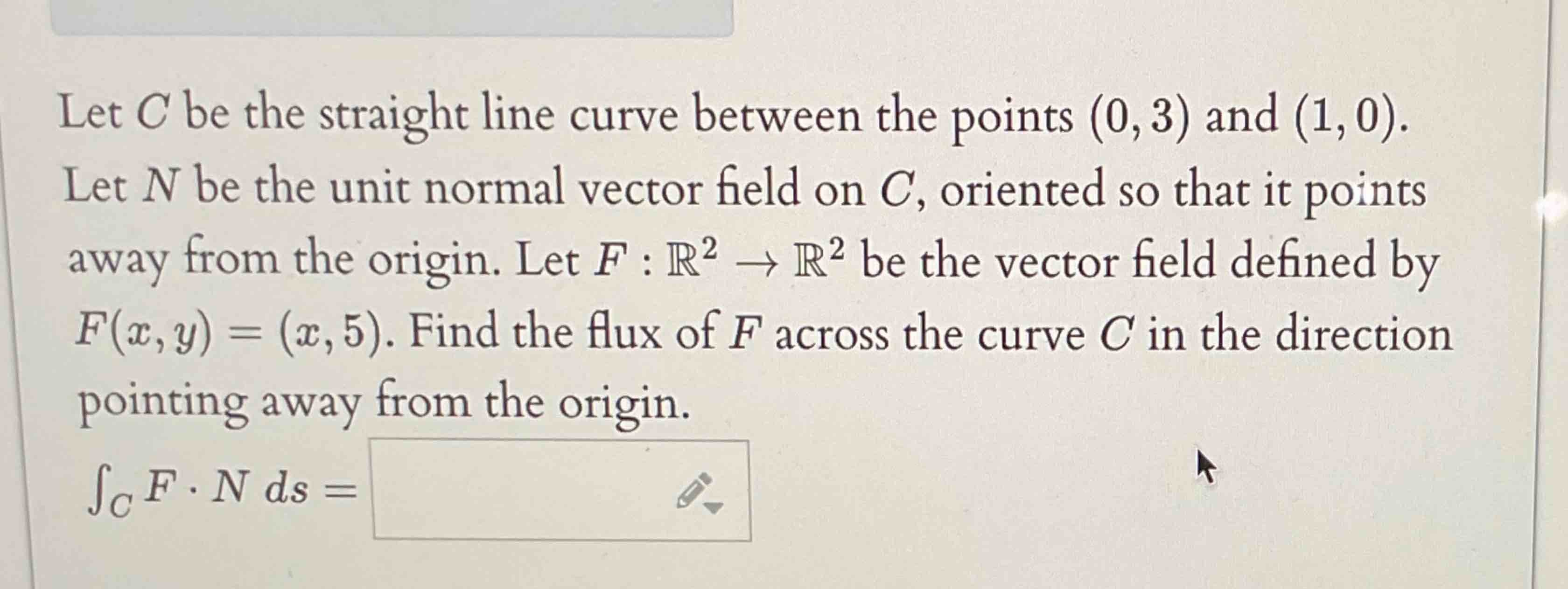 Solved Let C be ﻿the straight line curve between the points | Chegg.com