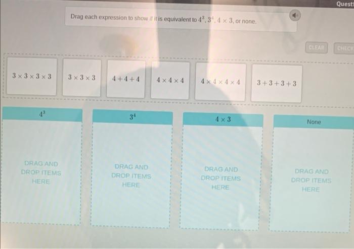 Solved Questi Drag each expression to show if it is | Chegg.com