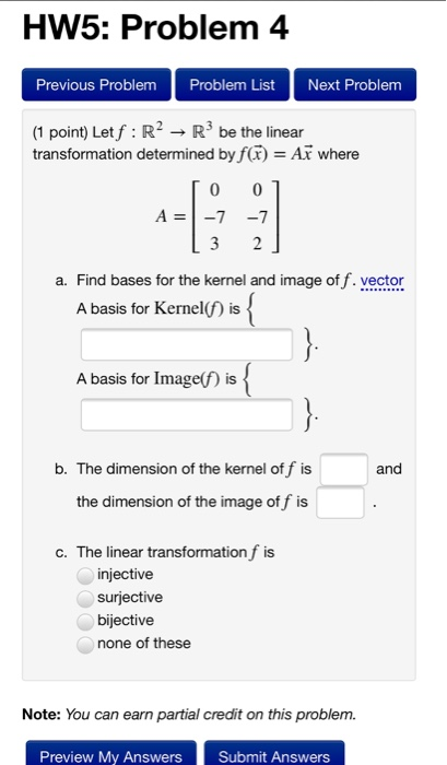 Solved HW5: Problem 4 Previous Problem Problem List Next | Chegg.com