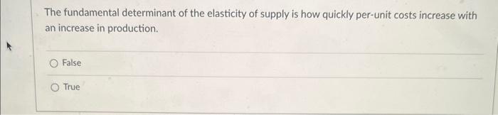 Solved The fundamental determinant of the elasticity of | Chegg.com