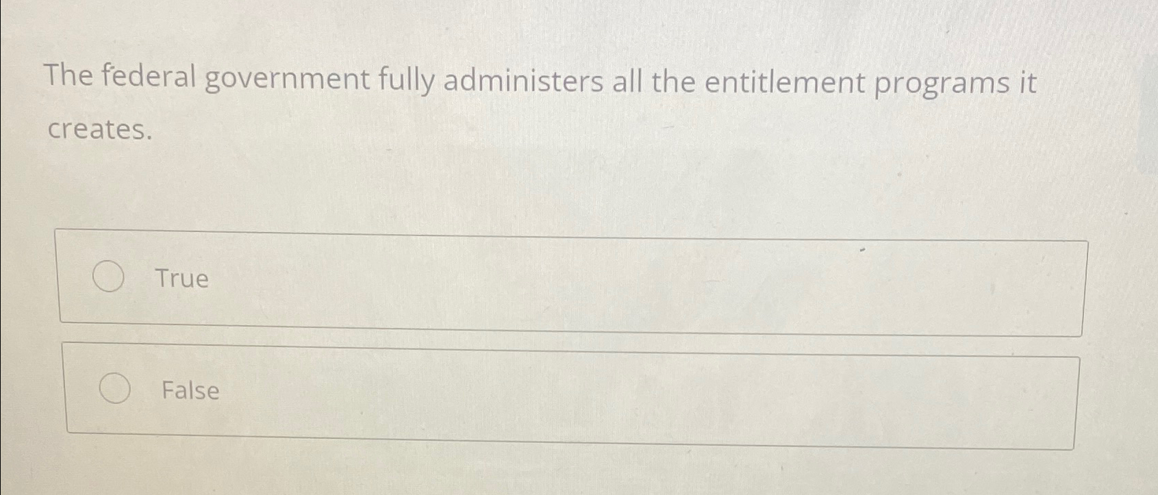 Solved The federal government fully administers all the | Chegg.com