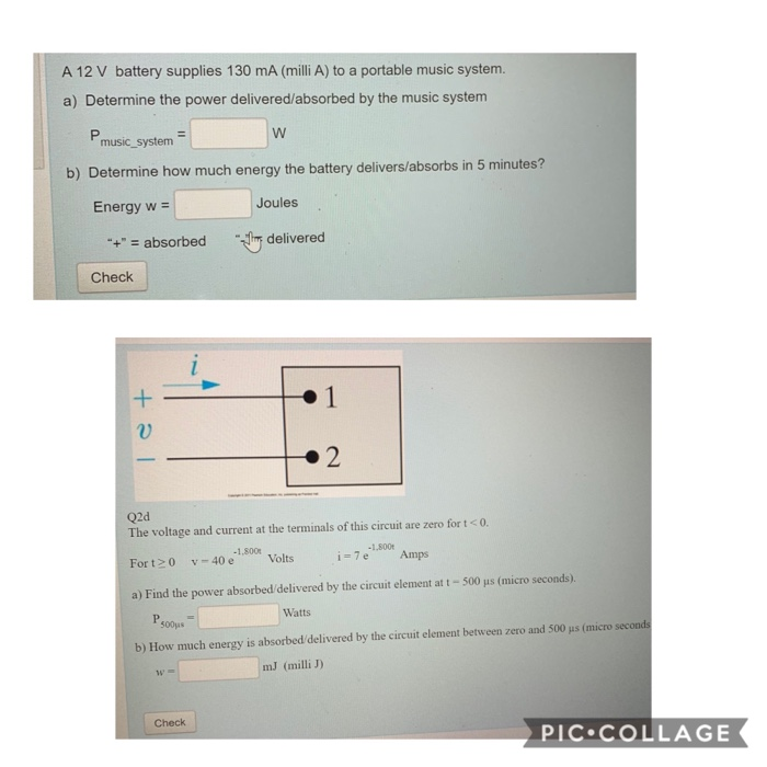 Solved A 12 V battery supplies 130 mA (milli A) to a | Chegg.com