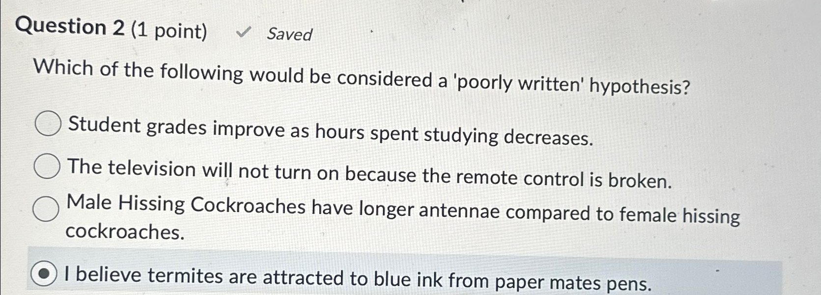 Solved Question 2 (1 point) SavedWhich of the following | Chegg.com Solved Question 2 (1 point) SavedWhich of the following | Chegg.com
