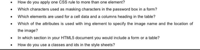 Solved . . . How do you apply one CSS rule to more than one | Chegg.com