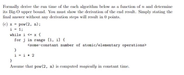 Solved Formally derive the run time of the cach algorithm | Chegg.com