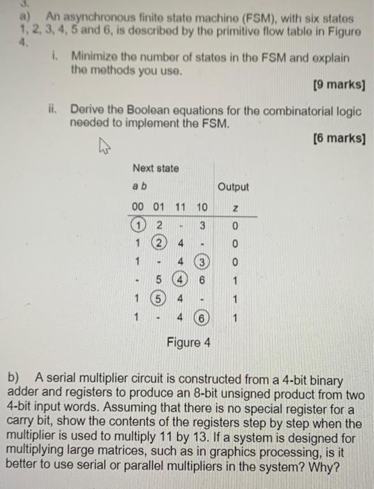 Solved a) An asynchronous finite state machine (FSM), with | Chegg.com