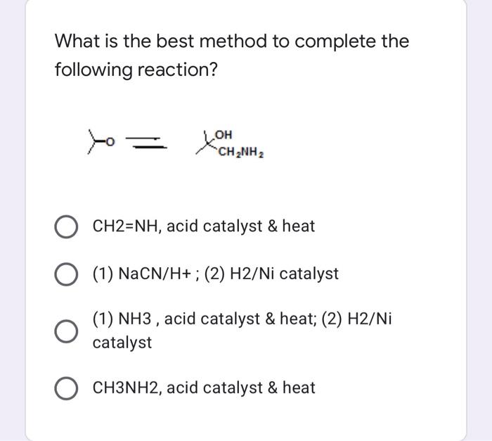 Solved What is the best method to complete the following | Chegg.com