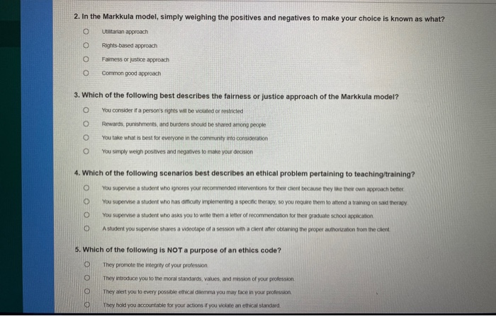 Solved 2. In the Markkula model, simply weighing the | Chegg.com