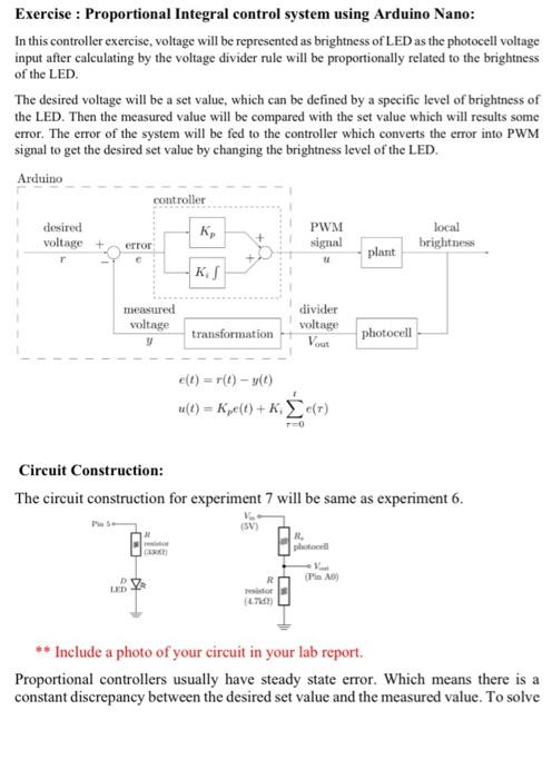 Lab Experiment 7: Implementing a proportional | Chegg.com