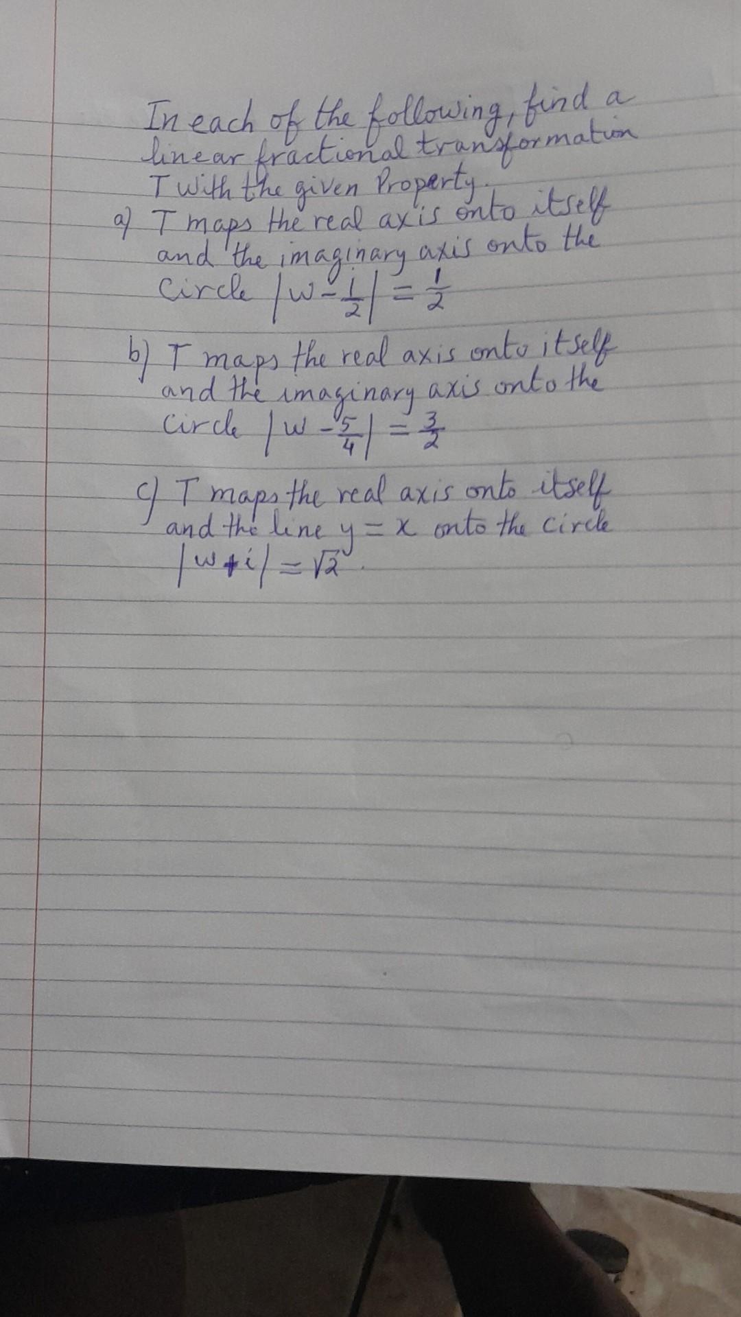 Solved In each of the following, find a linear fractional | Chegg.com