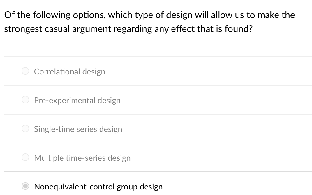 Solved Of the following options, which type of design will | Chegg.com