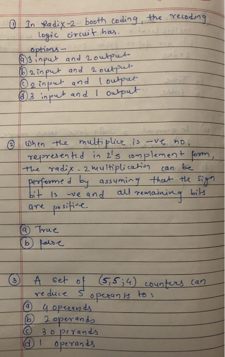 Solved the recoding 0 In Radix-2 booth coding logic circuit | Chegg.com