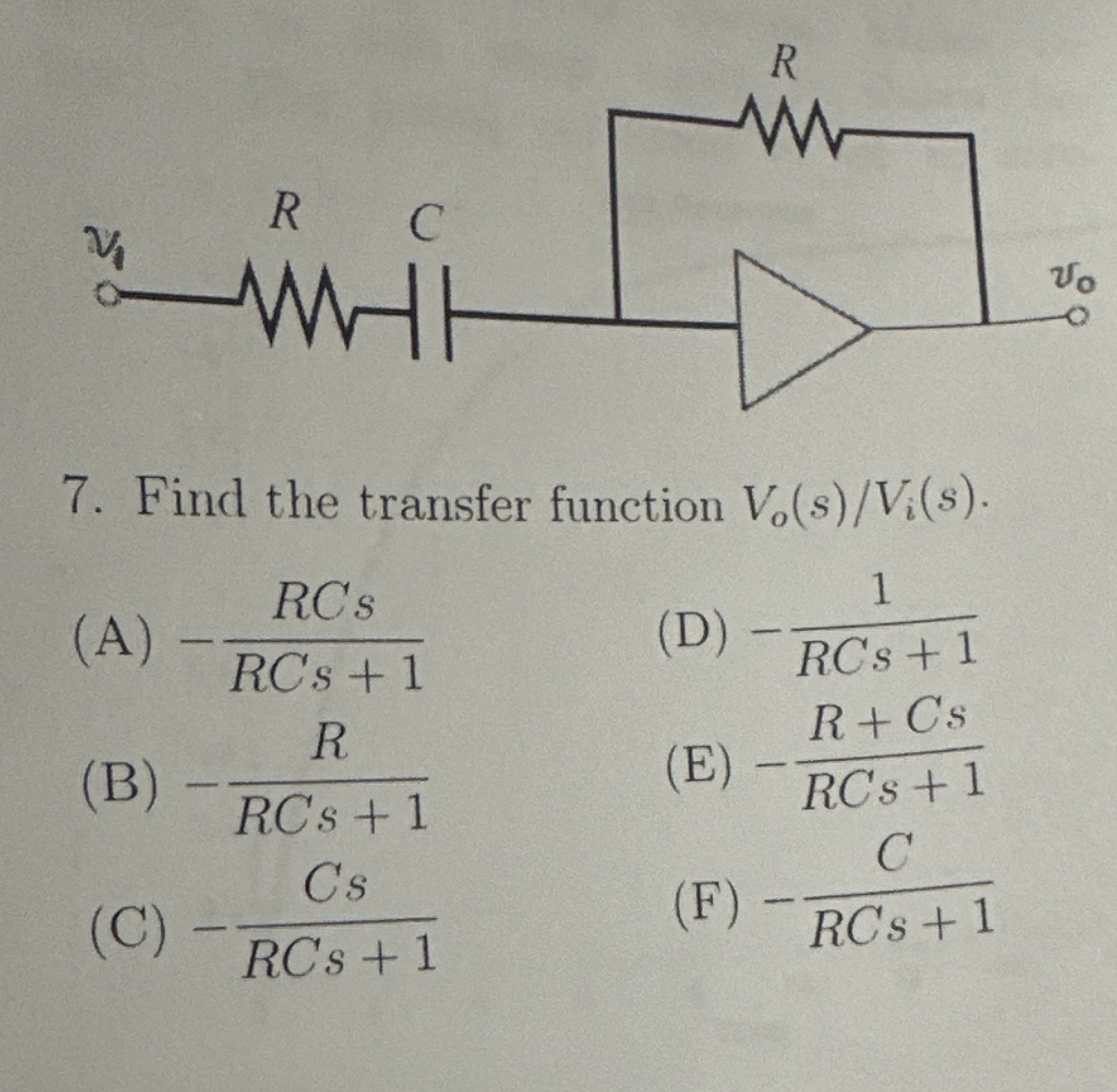 Solved Find the transfer function | Chegg.com