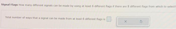 Solved Signal flags How many different signals can be made | Chegg.com