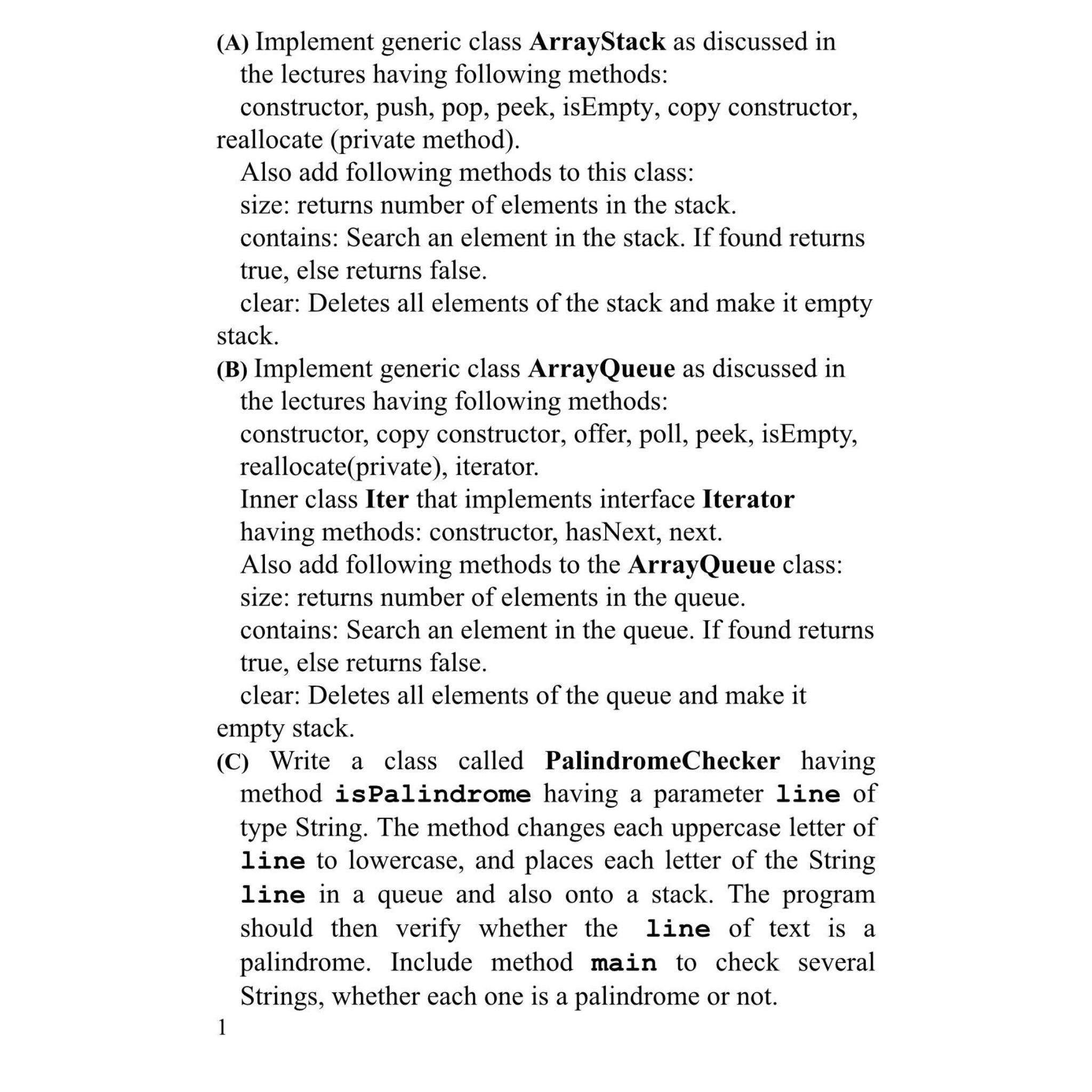 Solved A ﻿implement Generic Class Arraystack As Discussed