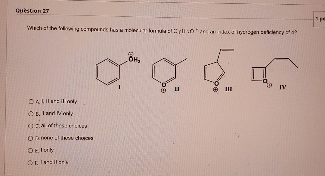 Solved Which of the following compounds has a molecular | Chegg.com