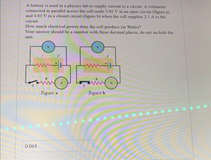 Solved A battery is used in a physics lab to supply current | Chegg.com