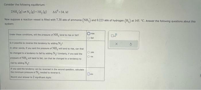 Solved Consider the following equilibrium: | Chegg.com