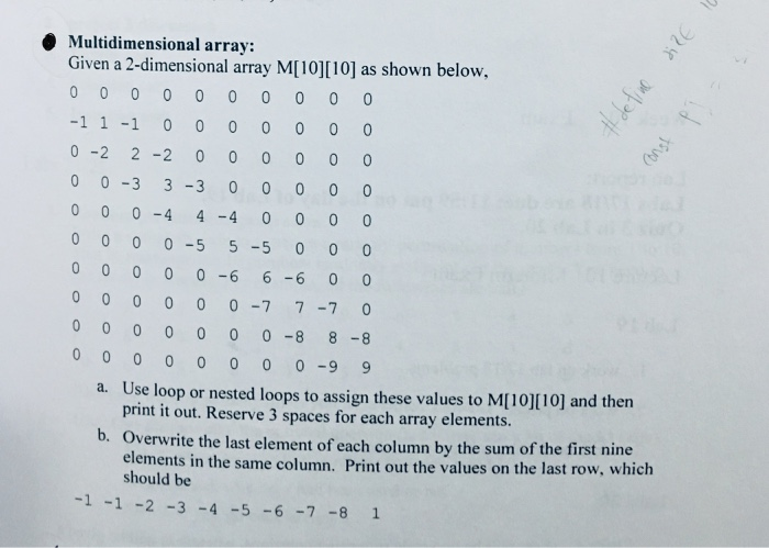 Solved 10 diRE #define Multidimensional array: Given a | Chegg.com