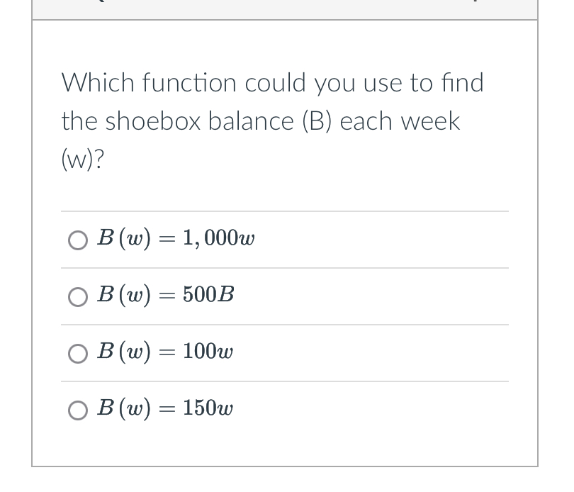 Solved Which function could you use to find the shoebox | Chegg.com