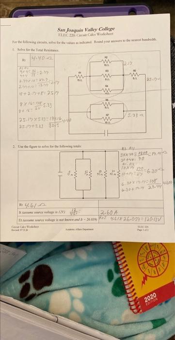 Solved purs San Joaquin Valley College ELEC 220: Circuit | Chegg.com