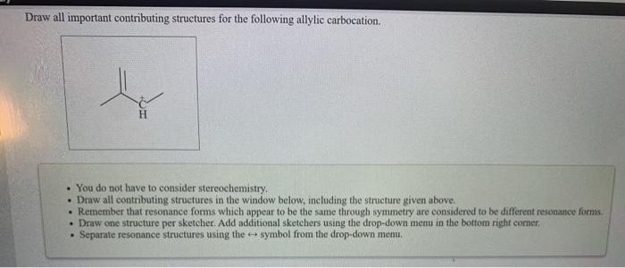 Solved Draw all important contributing structures for the | Chegg.com
