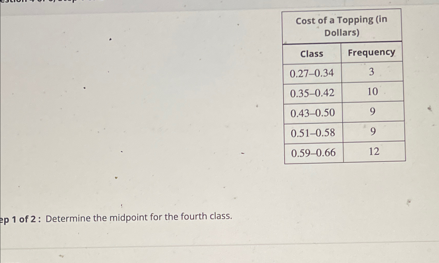 Solved \table[[\table[[Cost of a Topping | Chegg.com
