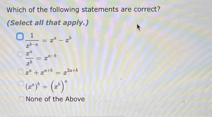 Solved Which of the following statements are correct? | Chegg.com