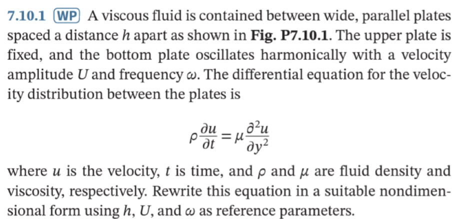 Solved 7.10.1 ﻿WP A viscous fluid is contained between wide, | Chegg.com