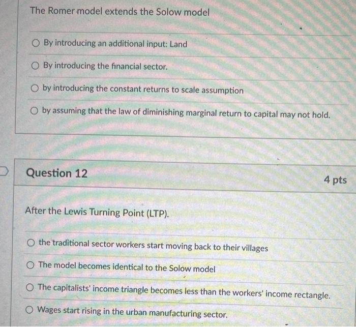 Solved The Romer model extends the Solow model O By | Chegg.com