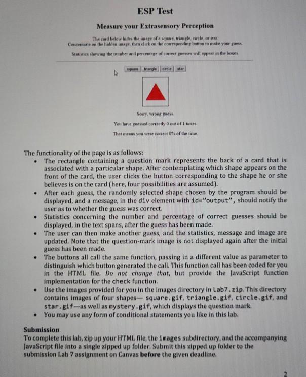 ESP Test Measure your Extrasensory Perception The | Chegg.com