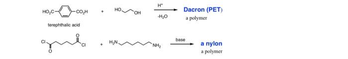 Solved H+H2O Dacron ( a polymer | Chegg.com
