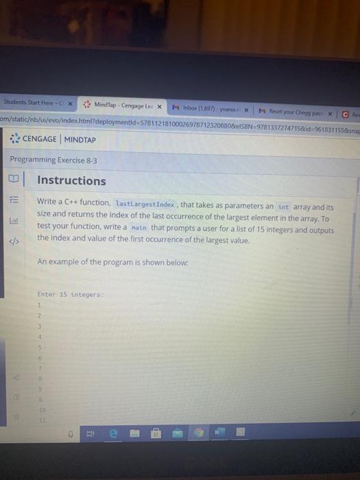 Solved Students Start Here - X MindTap.Cengage Le X Inbox | Chegg.com
