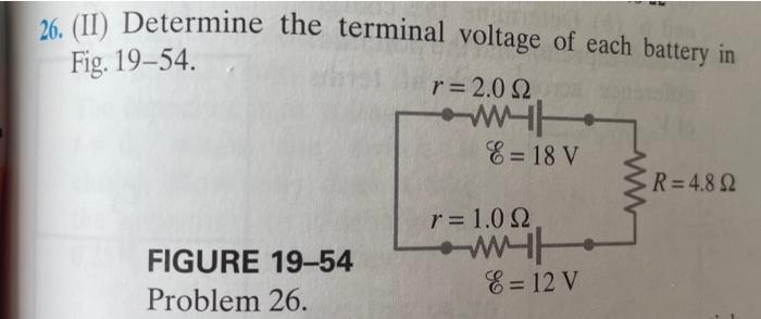 Solved 26. (II) Determine the terminal voltage of each | Chegg.com
