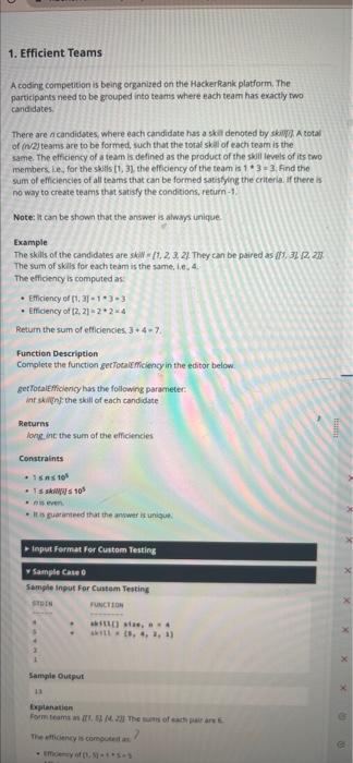 Solved efficient teams python problem i have written out | Chegg.com