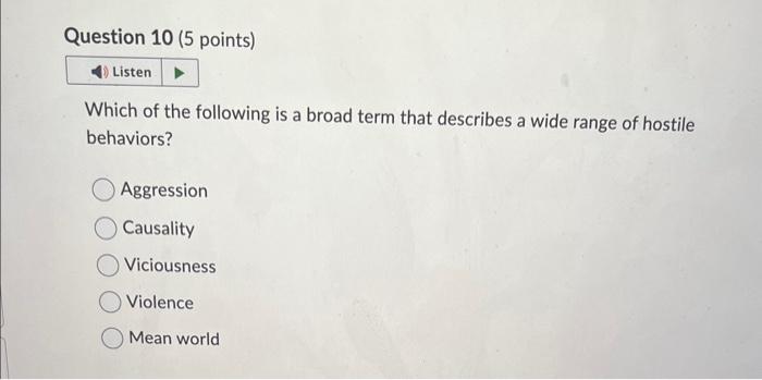 Which of the following is a broad term that describes | Chegg.com