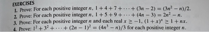Solved EXERCISES 1. Prove: For each positive integer n, | Chegg.com