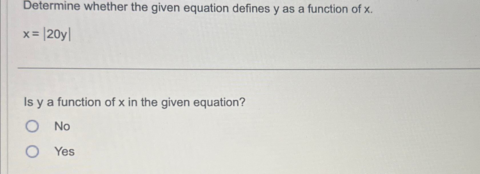 Solved Determine whether the given equation defines y ﻿as a | Chegg.com