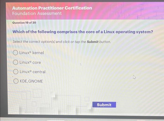 Solved Automation Practitioner Certification Foundation | Chegg.com