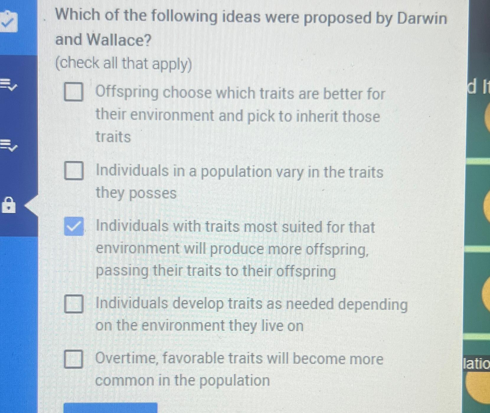 Solved Which of the following ideas were proposed by Darwin | Chegg.com