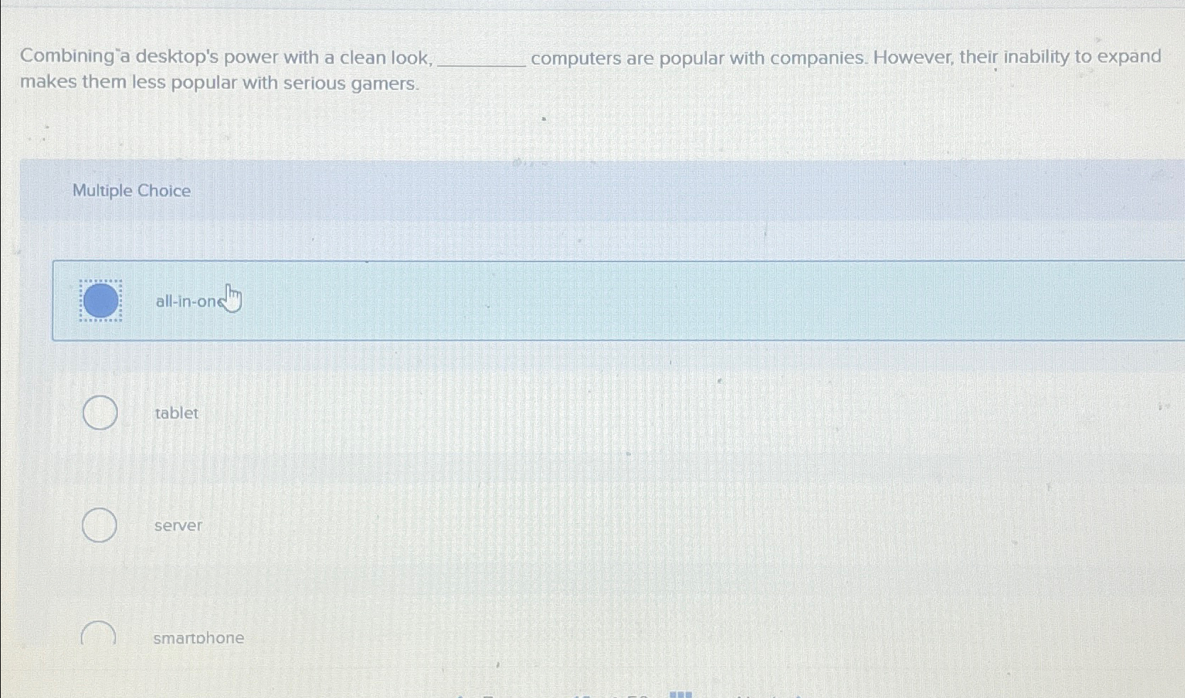 Solved Combining"a desktop's power with a clean look, | Chegg.com