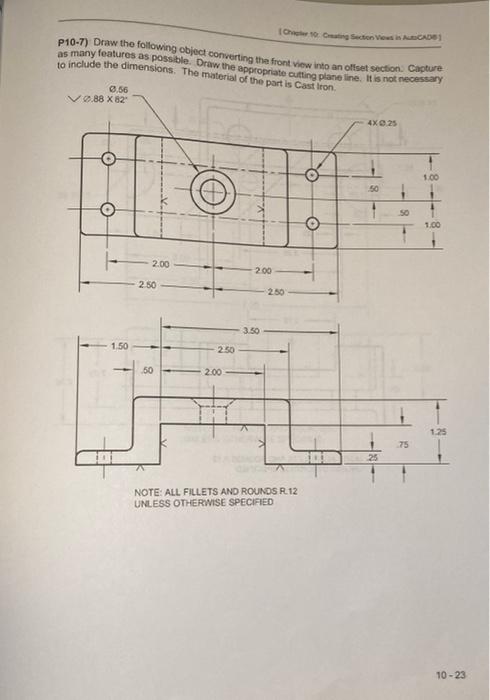 Solved autocad drawing... not sure how to draw this and fhe | Chegg.com