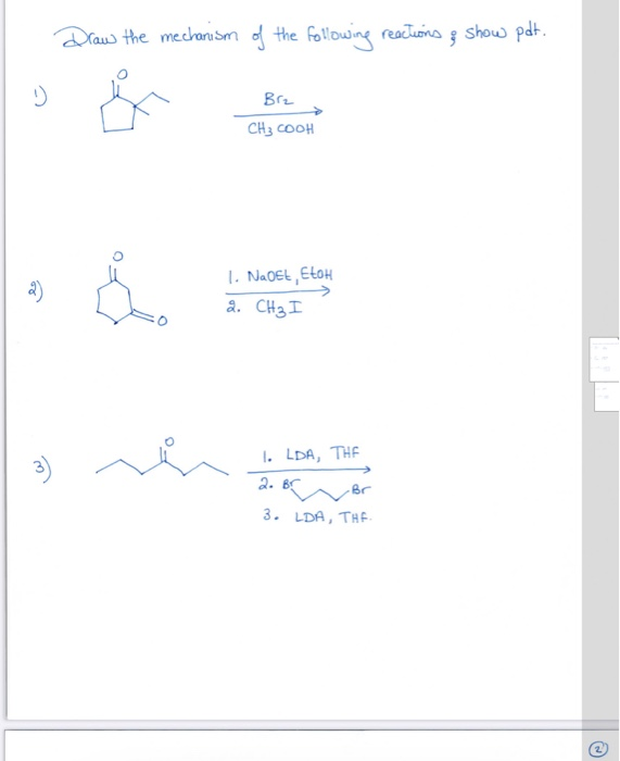 Solved Draw the mechanism of the following reactions z show | Chegg.com
