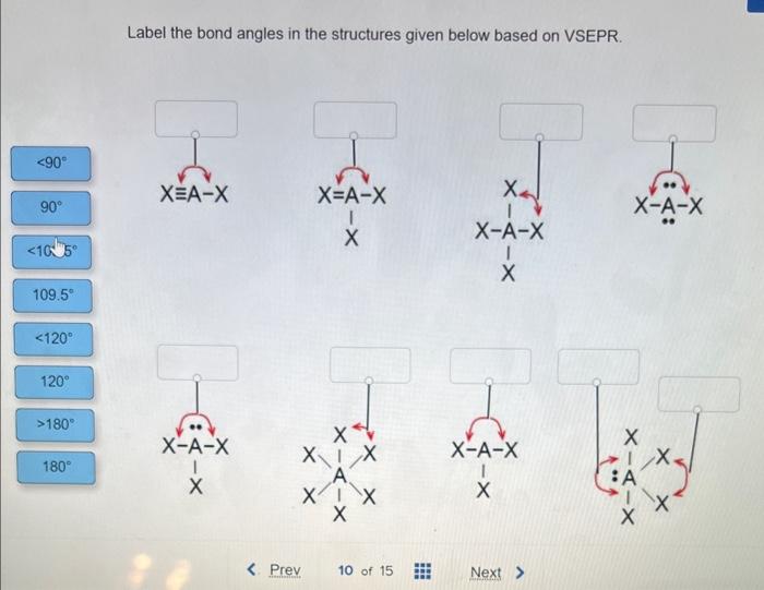 Solved Label the bond angles in the structures given below | Chegg.com